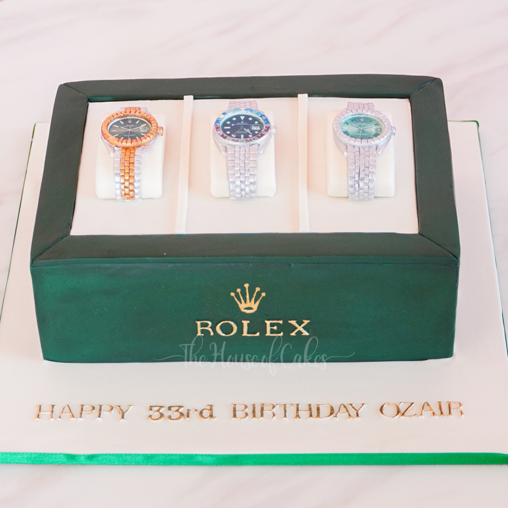 Exquisite Rolex Watches Box Cake for Luxurious Birthdays