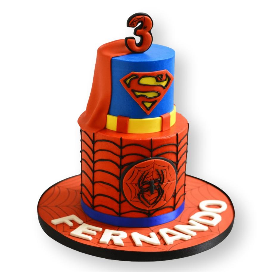 Superman And Spiderman Cake Batman, SpiderMan, Superman Cake B0777