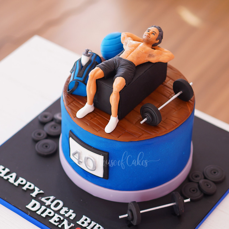 Bodybuilding fitness theme cake