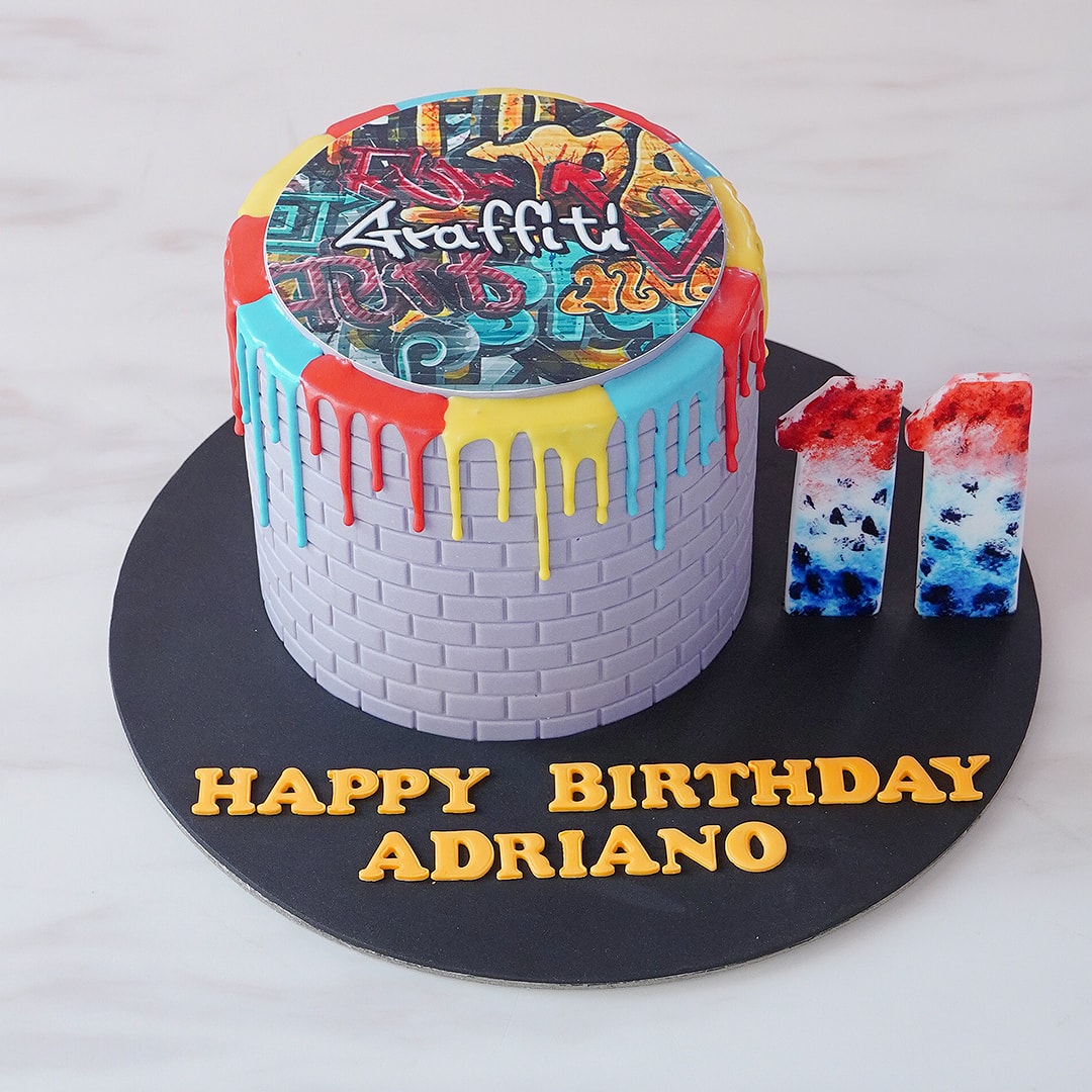Graffiti theme cake