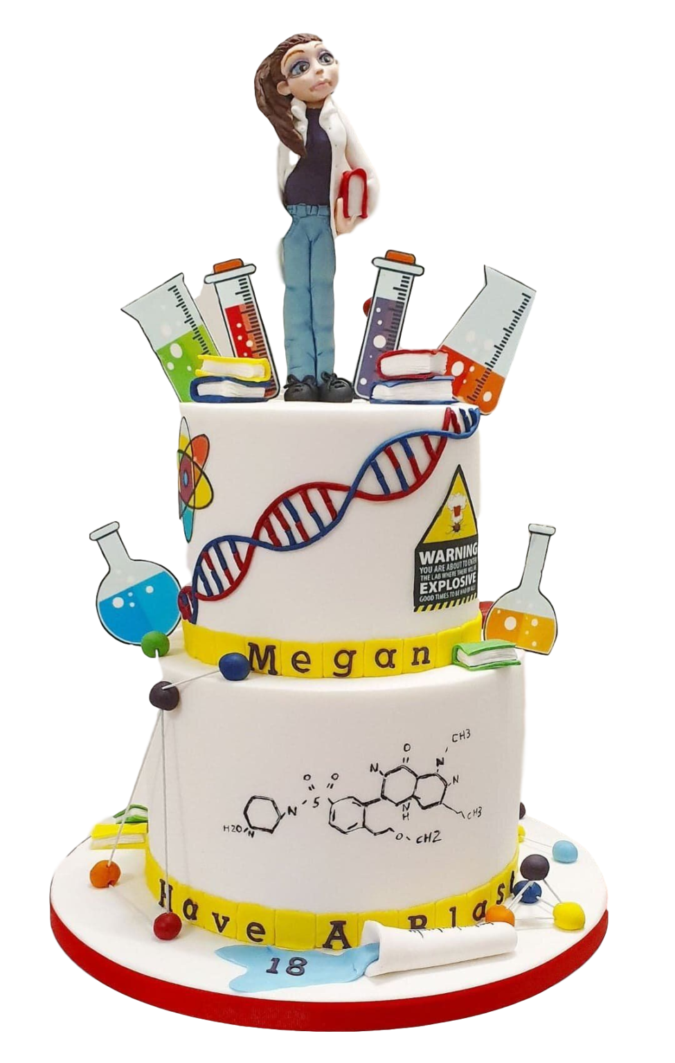 Flasks science themed cake