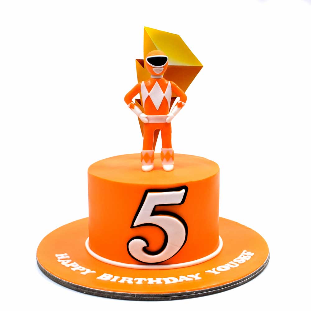 Boom the Orange Ranger Cake | Fifth birthday cake for boys