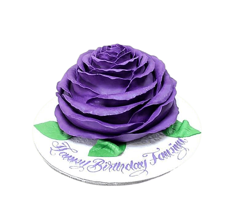 Purple rose shape cake