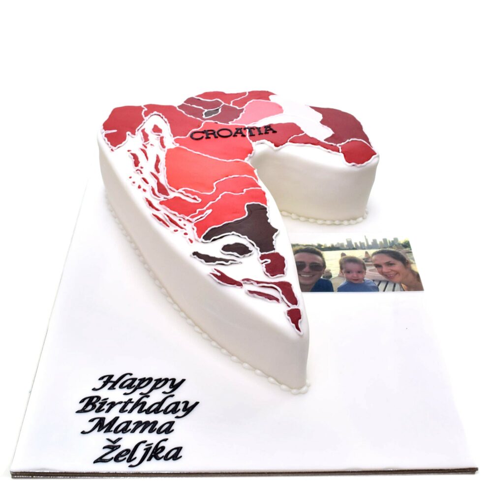 Croatia map shape cake
