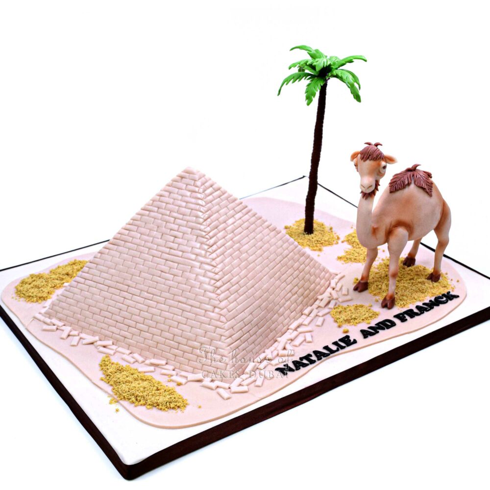 Pyramid and camel cake