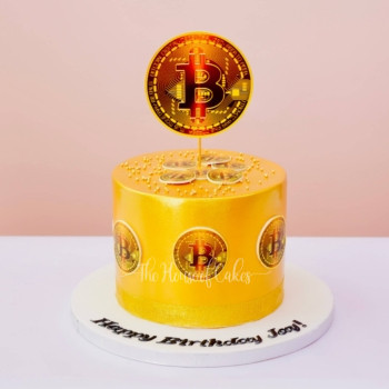 Bitcoin theme cake - The House of Cakes Dubai