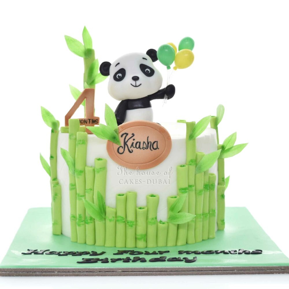 Cute panda with balloons cake - The House of Cakes Dubai