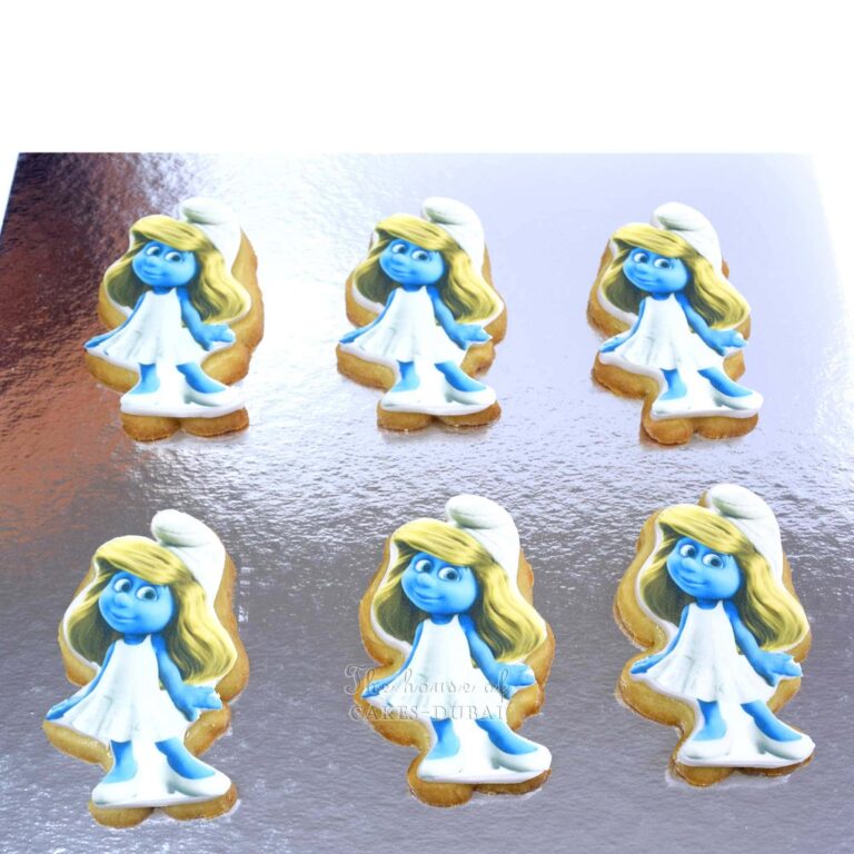 Smurfette cookies - The House of Cakes Dubai