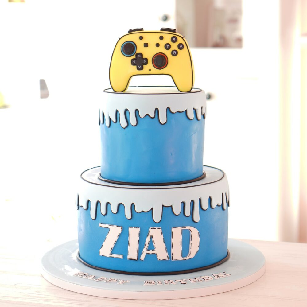 Cake with Yellow Xbox Series X/S Controller in Dubai