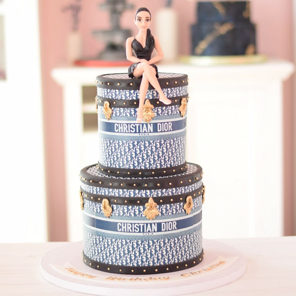 Dior cake with pretty lady - The House of Cakes Dubai