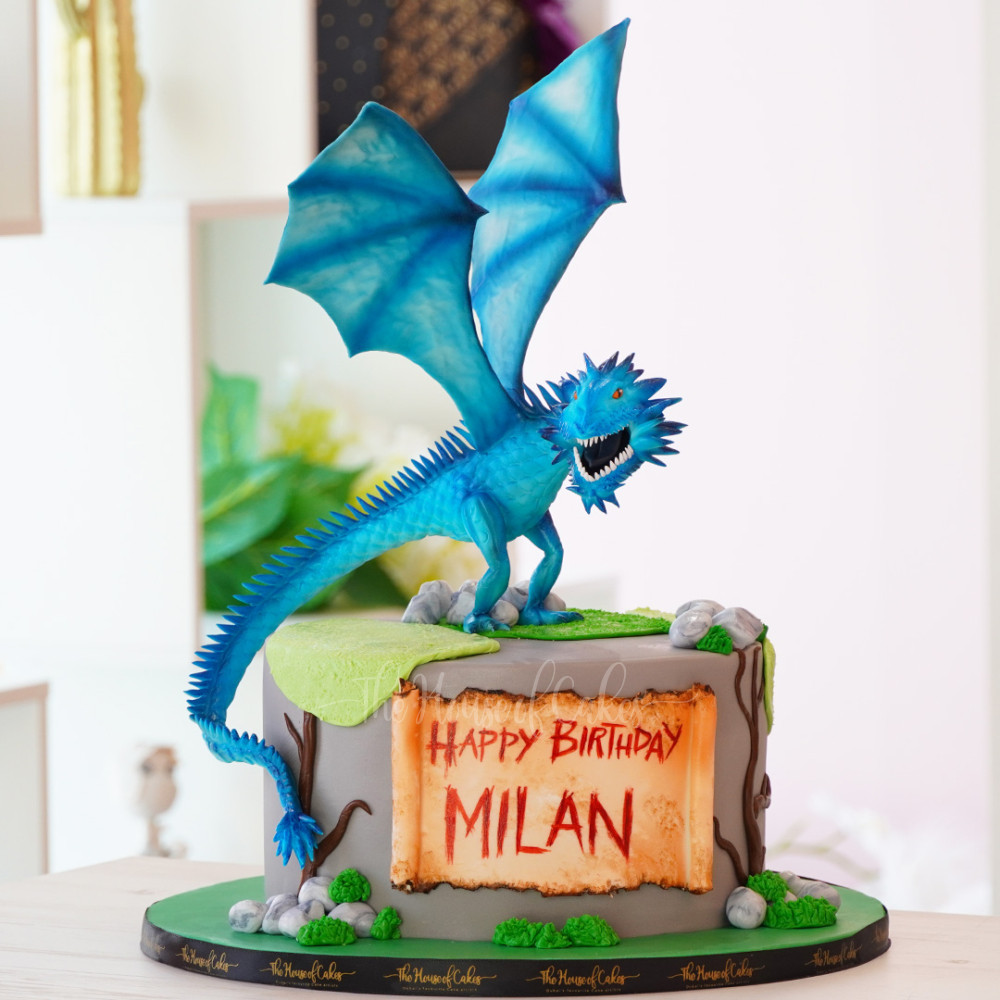 Blue dragon cake - The House of Cakes Dubai