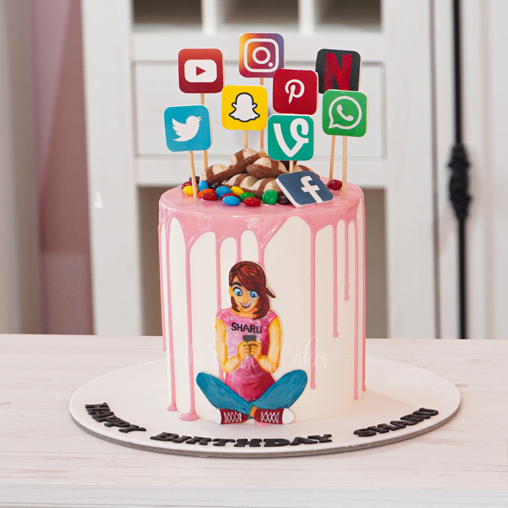 Social media teenager theme cake - The House of Cakes Dubai