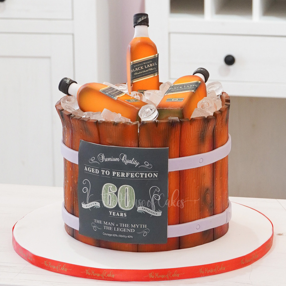 Aged to perfection Black Label theme cake - The House of Cakes Dubai