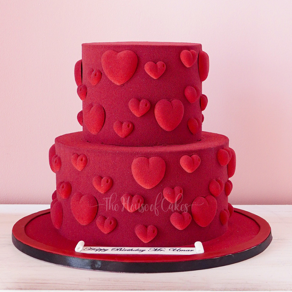 Valentine's Day Love Hearts Cake