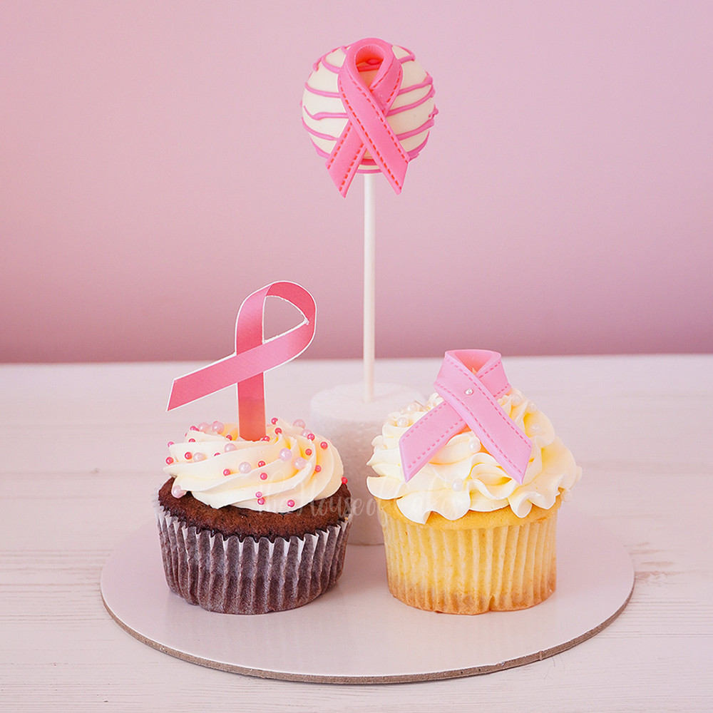 Breast cancer cupcakes and cake pops - The House of Cakes Dubai