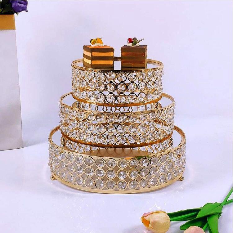 Gold Metal Cake Stand 25 cm - The House of Cakes Dubai