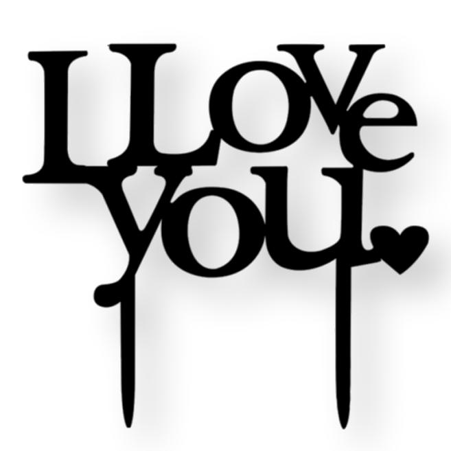 I love you cake topper black - The House of Cakes Dubai