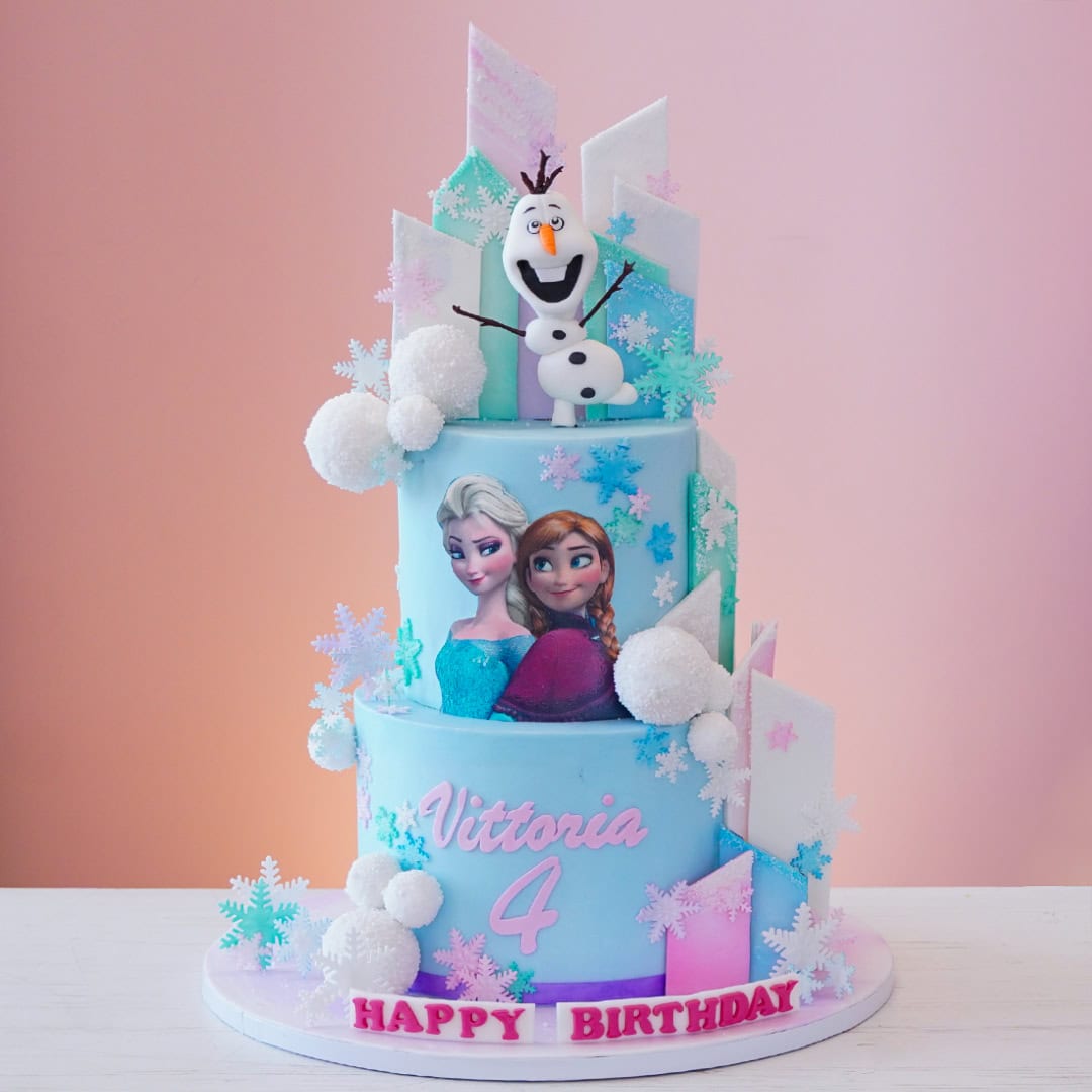 Frozen Cake with Anna Elsa and Olaf - The House of Cakes Dubai