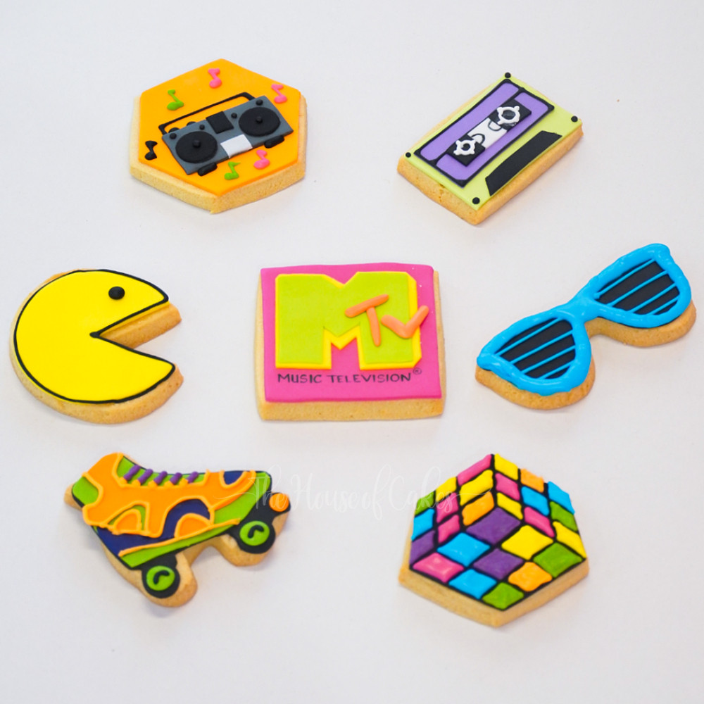 80's theme cookies - The House of Cakes Dubai