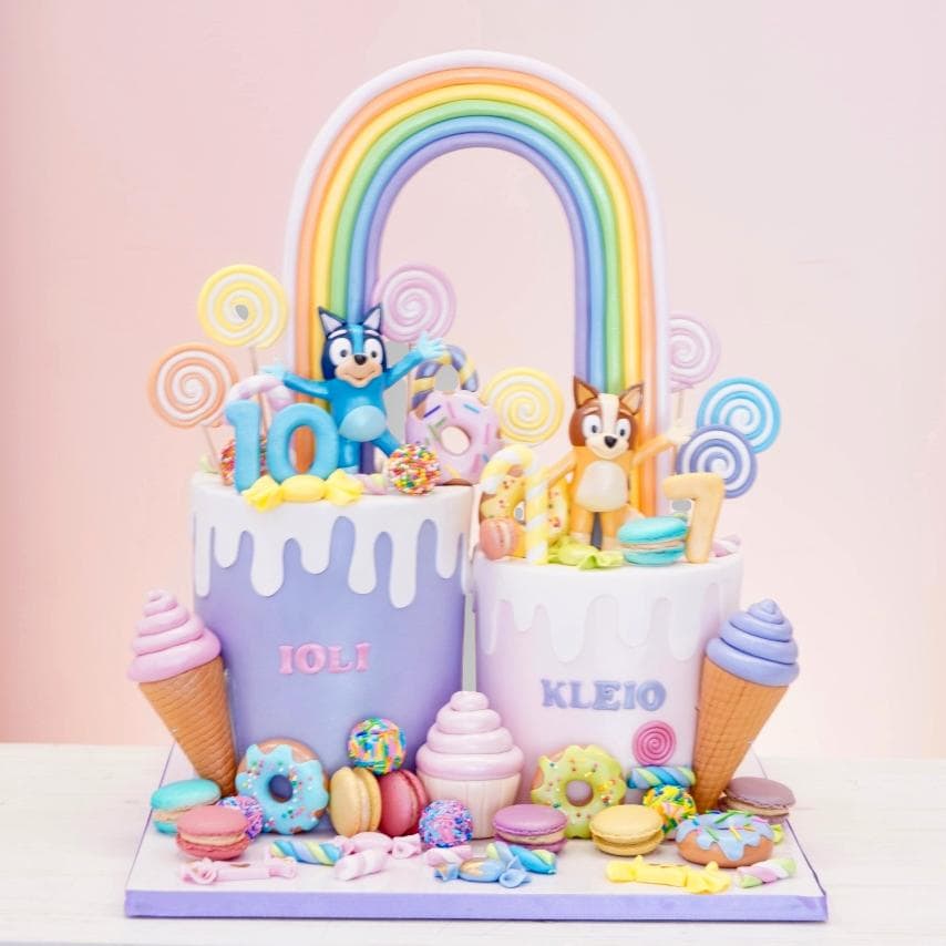 Bluey Bingo and Rainbow cake - The House of Cakes Dubai