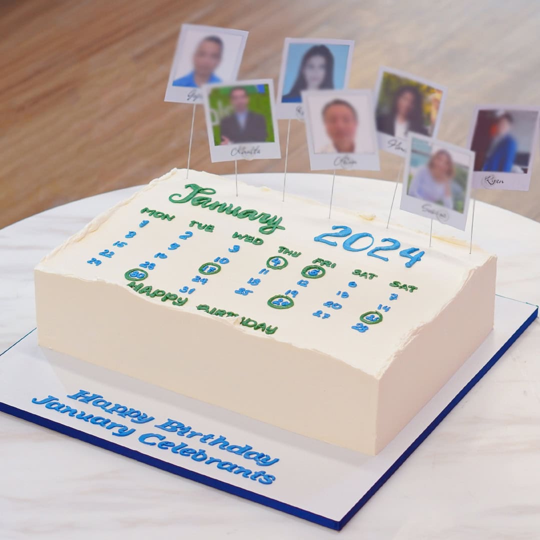 Calendar cake for employees birthdays - The House of Cakes Dubai