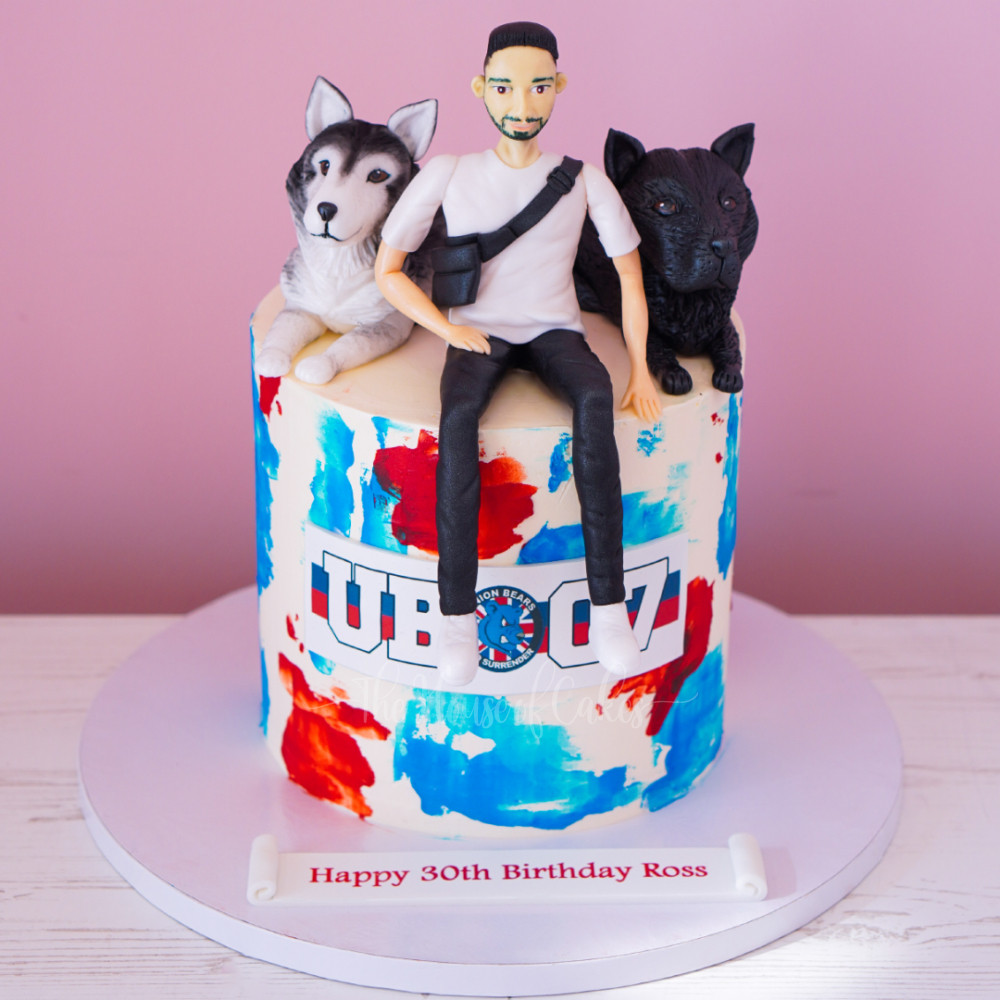 Man and his dogs cake - The House of Cakes Dubai