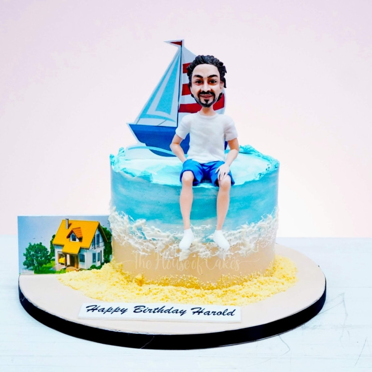He and his boat cake - The House of Cakes Dubai