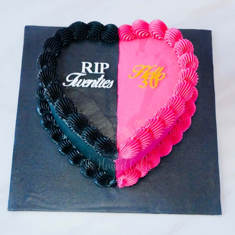 RIP twenties Hello 30 Heart Cake - The House of Cakes Dubai