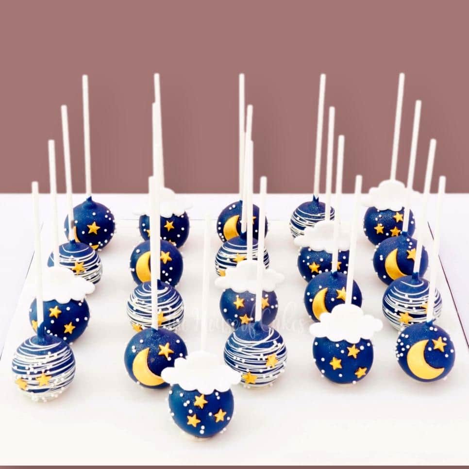Moon and stars cake pops - The House of Cakes Dubai