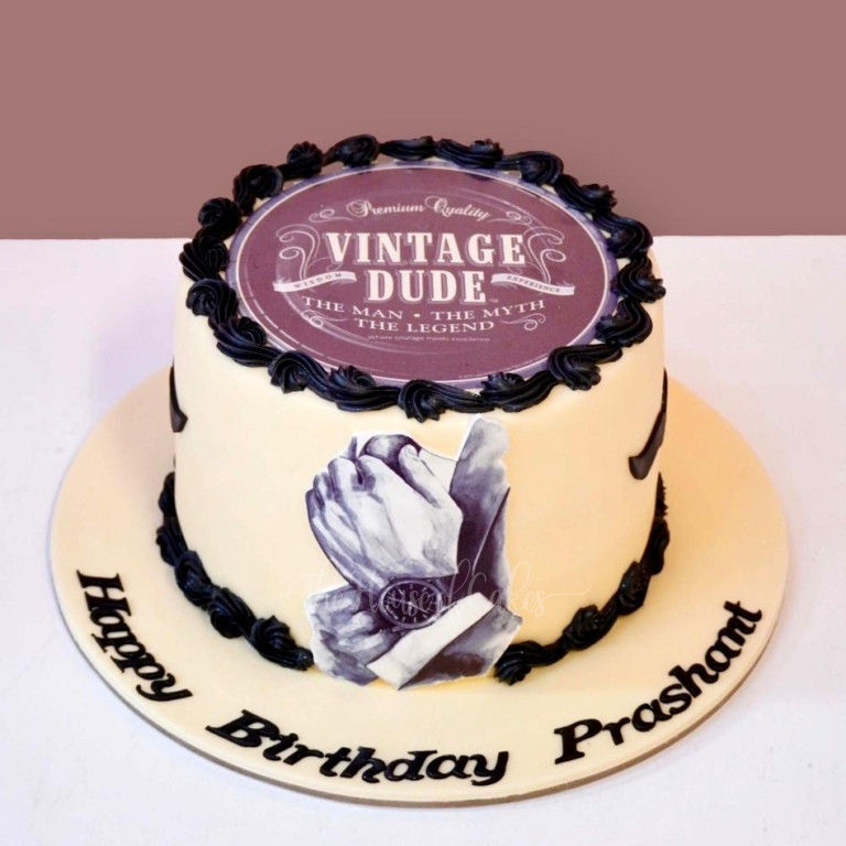 Elegant Vintage Dude Cake - The House of Cakes Dubai