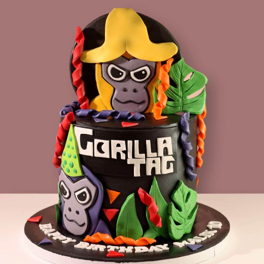 Jungle animals safari theme cake 18
